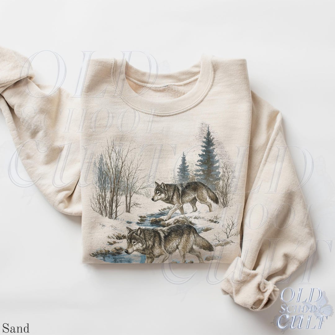 Retro Wolf 90s Sweatshirt , Nature Vintage Wildlife Forest Crewneck ...