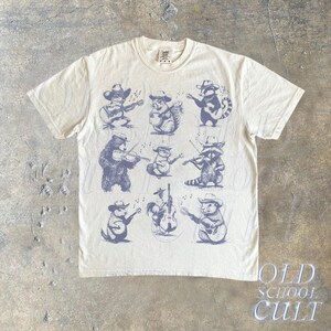 Animal Musicians 90s Tattoo Vintage Style Tshirt, Retro Animal Music ...