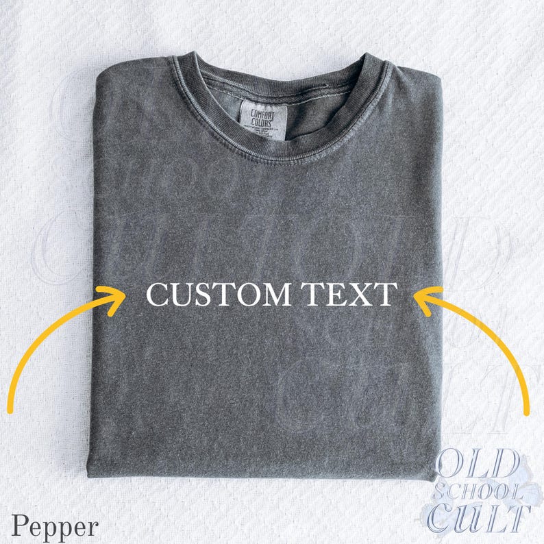 Personalised Comfort Colors® T-shirt, Custom Text Shirt, Business Logo ...
