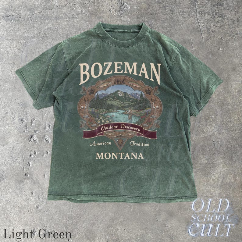 Vintage Bozeman Montana Graphic Tshirt, Retro Comfort Colors® Fly ...