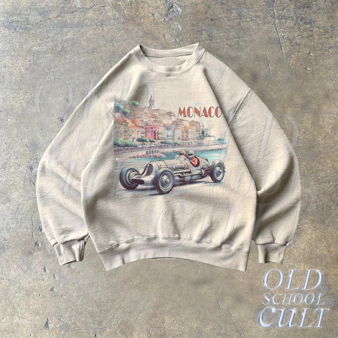 Vintage Monaco 1937 Racer Graphic Sweatshirt, Unisex Race Car Retro ...