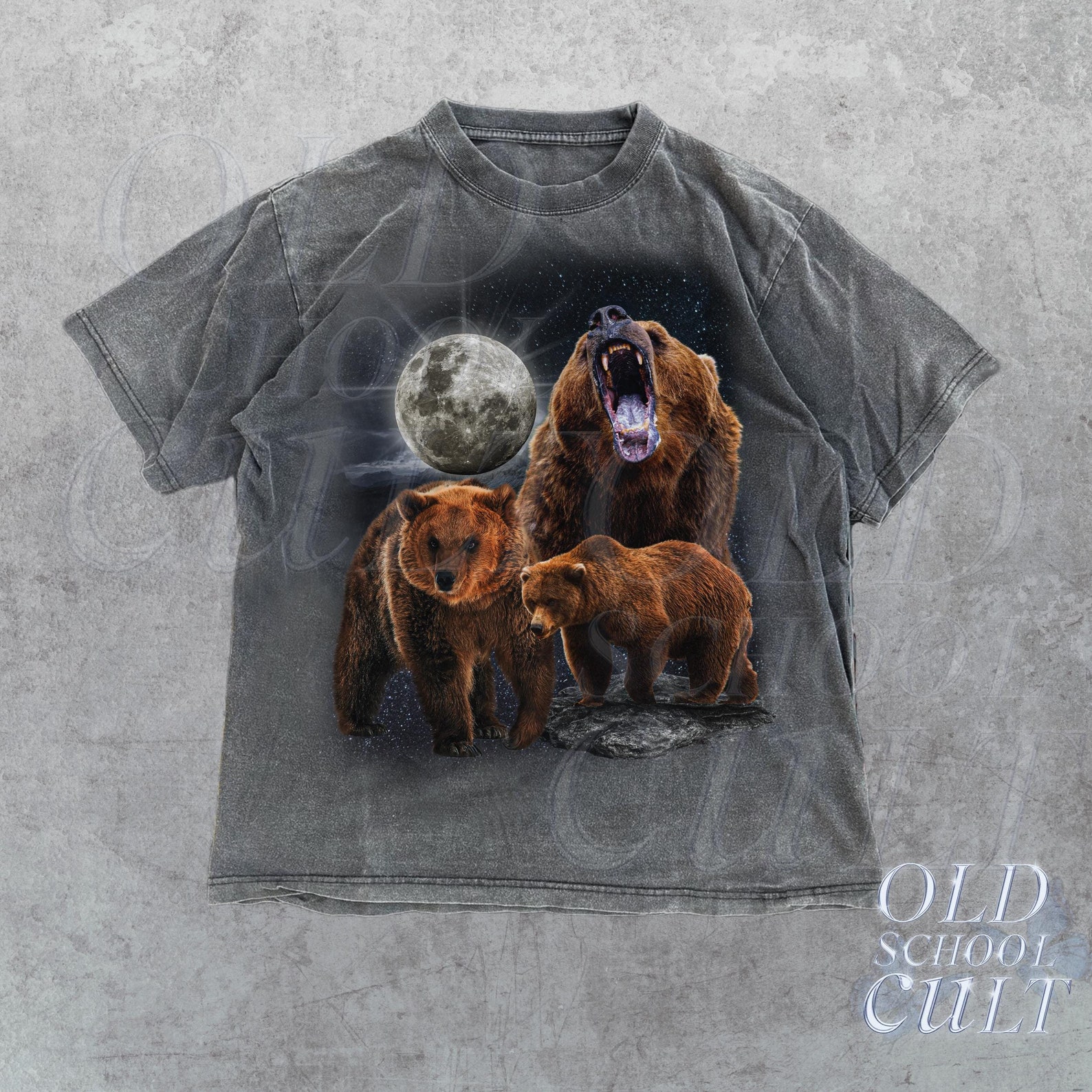 Three Bears Vintage 90s Graphic T-shirts, Retro Alpha Moon Tshirt ...