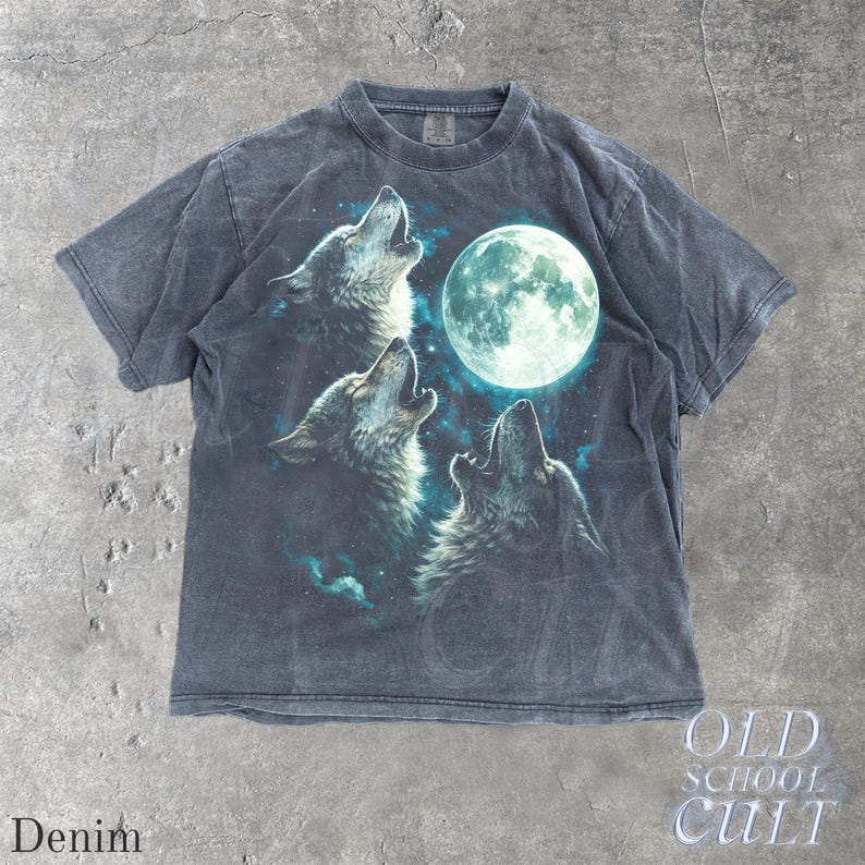 Vintage Three Howling Wolves Classic 90s Graphic T-shirt, Retro Wolf ...