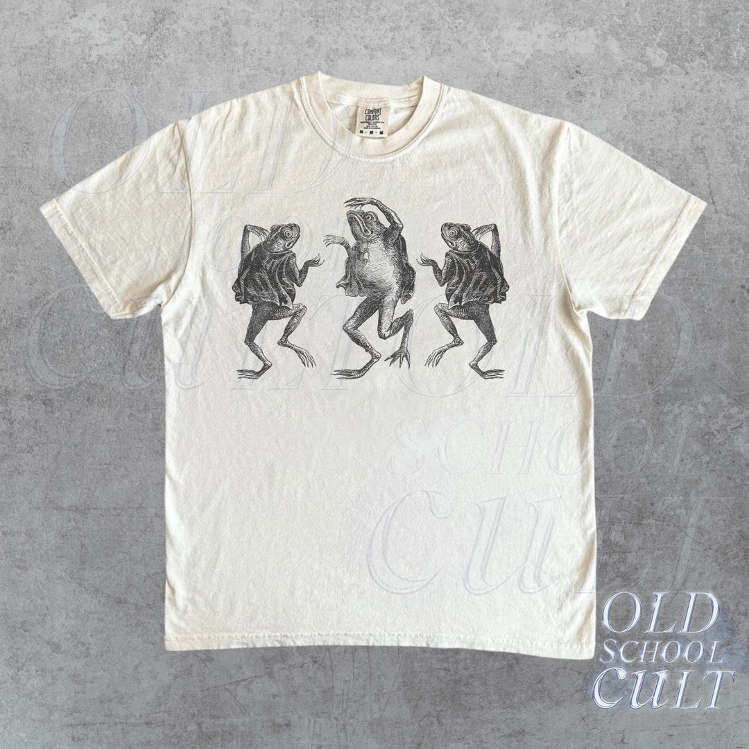 Dancing Frog Vintage 90s Tattoo Style Tshirt, Retro Y2k Frog Lovers ...