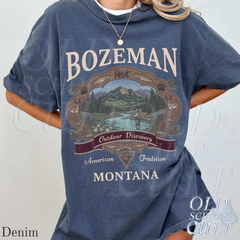 Vintage Bozeman Montana Graphic Tshirt, Retro Comfort Colors® Fly ...