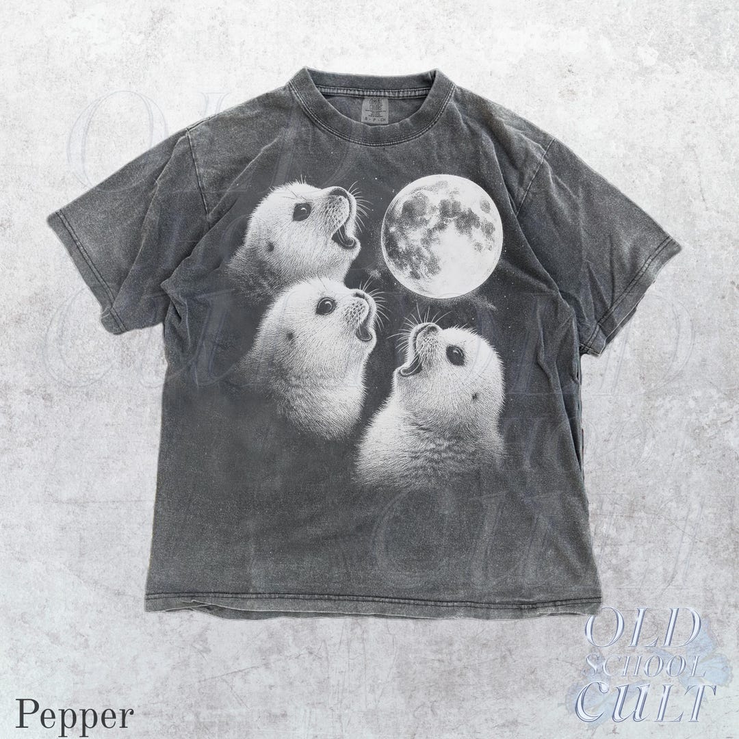 Baby Seals Howling to Moon Comfort Colors® Vintage Style Tshirt, Retro ...