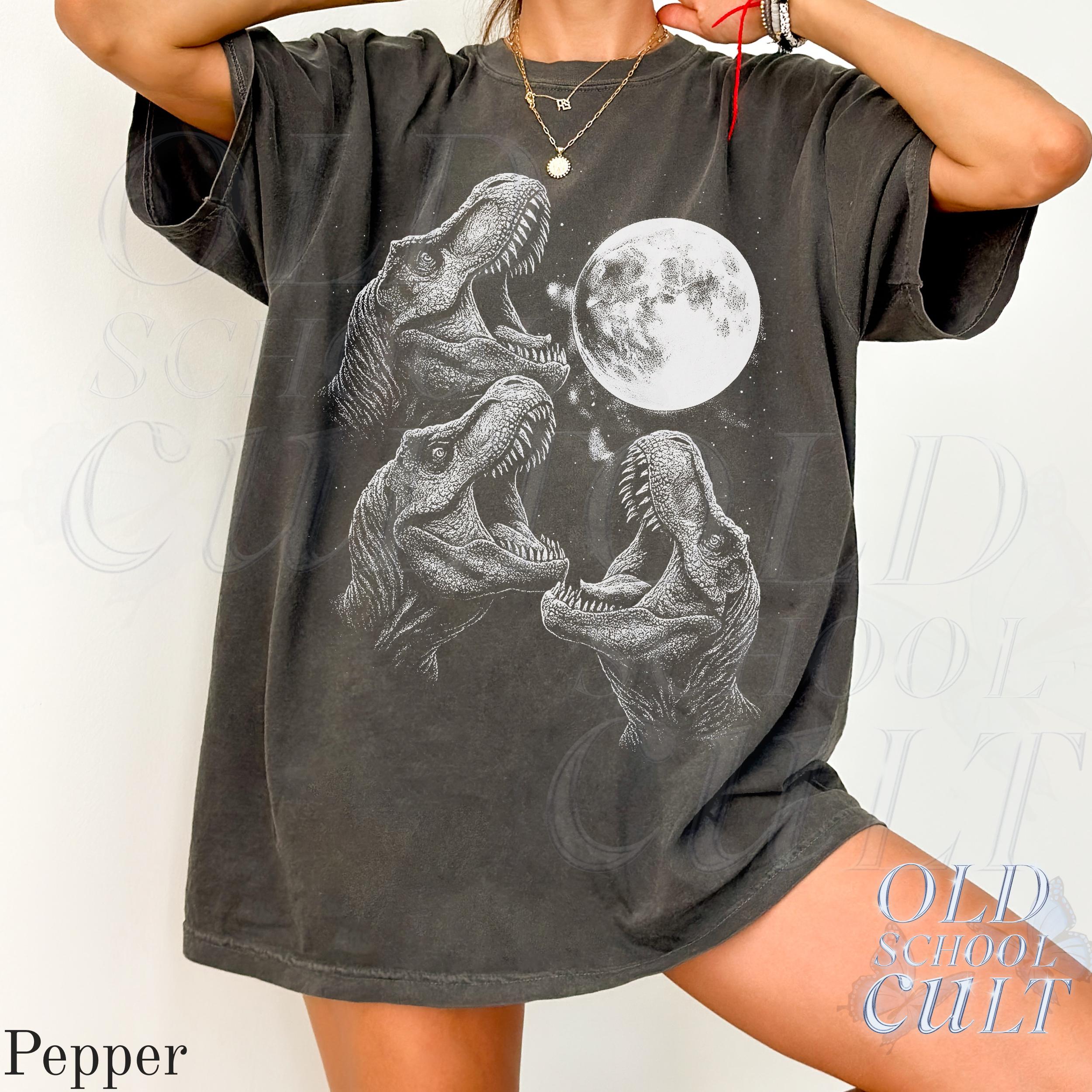 T Rex Howling to Moon Comfort Colors® Vintage Style Tshirt, Retro Funny ...