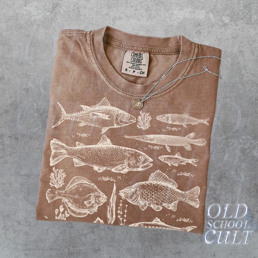 Fish Tattoo Style Vintage 90s Tshirt, Retro Comfort Colors® Y2k Fisher ...