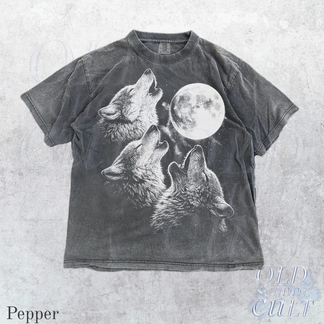 Three Howling Wolves Comfort Colors® Vintage Tshirt, Retro Alpha Wolf ...