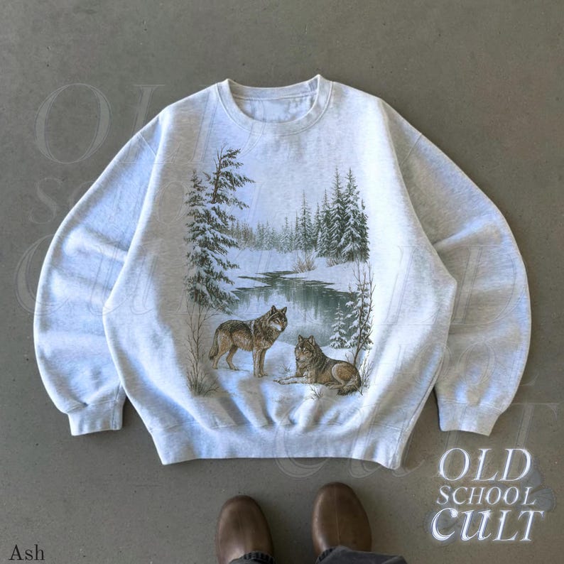 Retro Wolf 90s Sweatshirt , Nature Vintage Wildlife Forest Crewneck ...