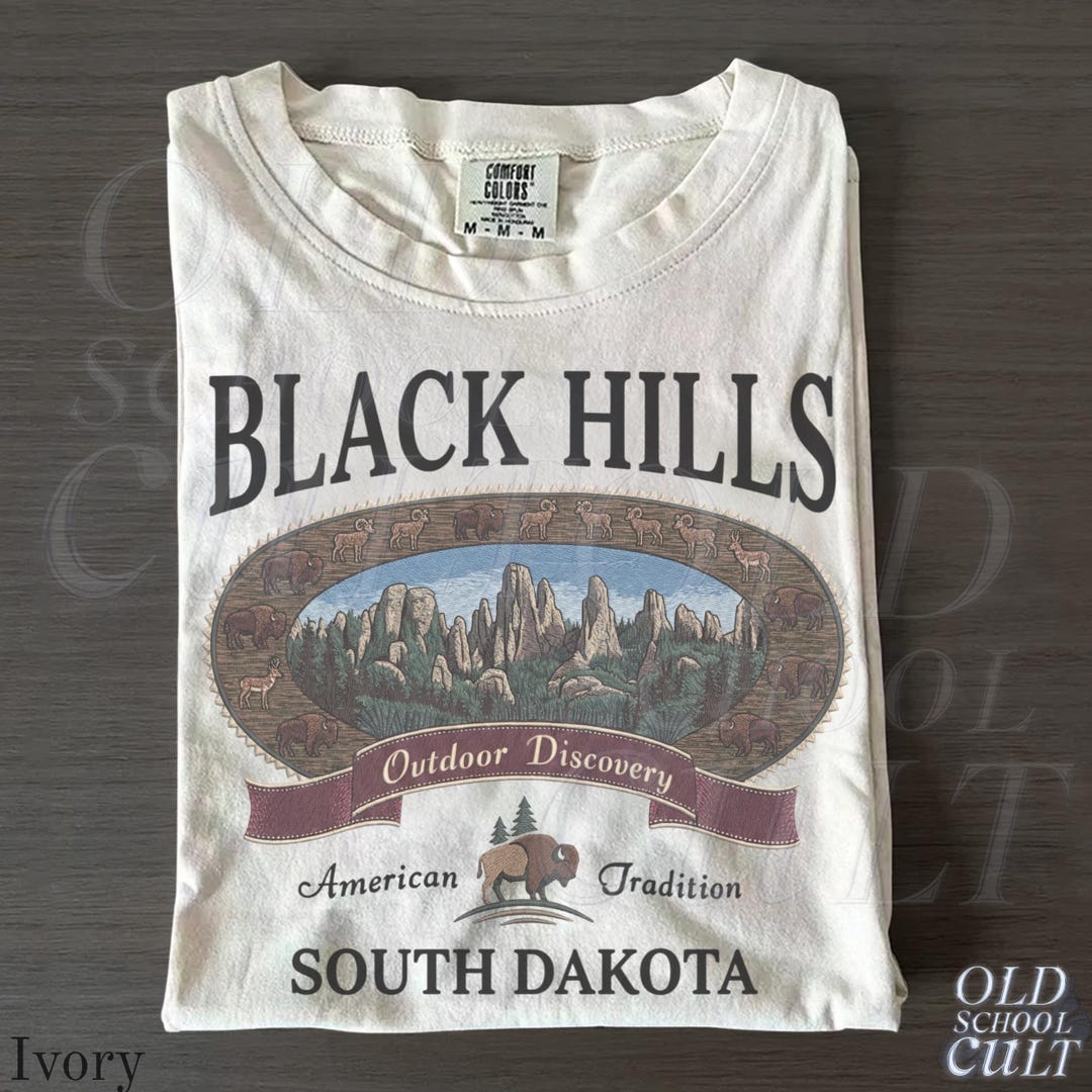 Vintage Black Hills South Dakota Graphic Tshirt, Retro Comfort Colors ...