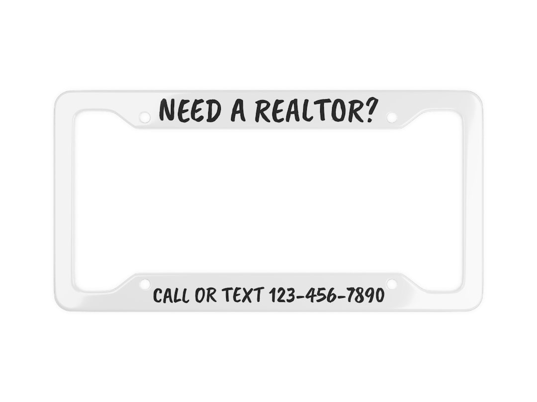 Real Estate License Plate Frame, Real Estate Advertising, License Plate ...