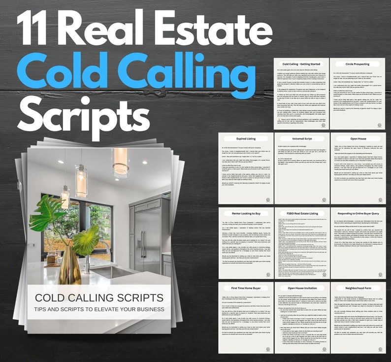 Cold Calling 11 Real Estate Cold Calling Scripts Realtor - Etsy