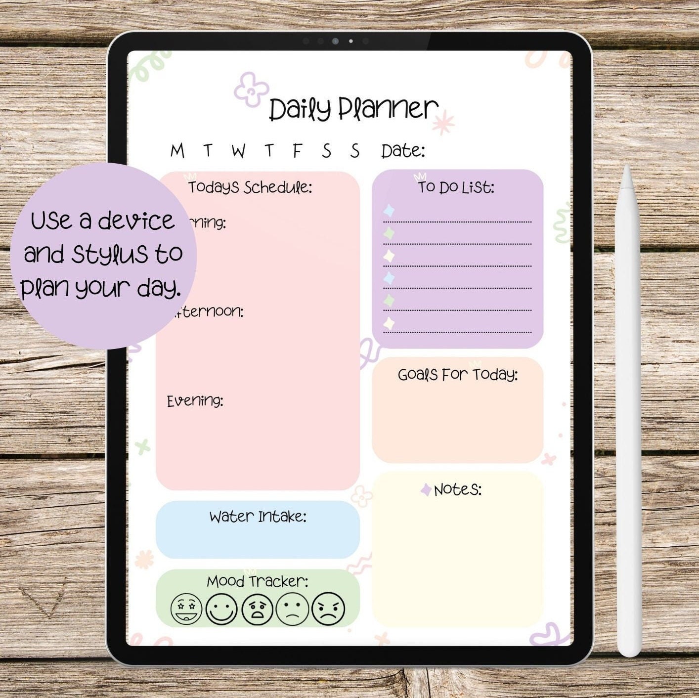 Daily Digital Planner | Printable Planner | Daily Planer | Daily ...