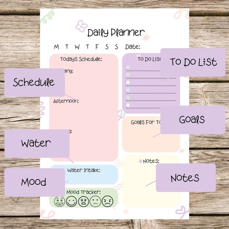 Daily Digital Planner | Printable Planner | Daily Planer | Daily ...