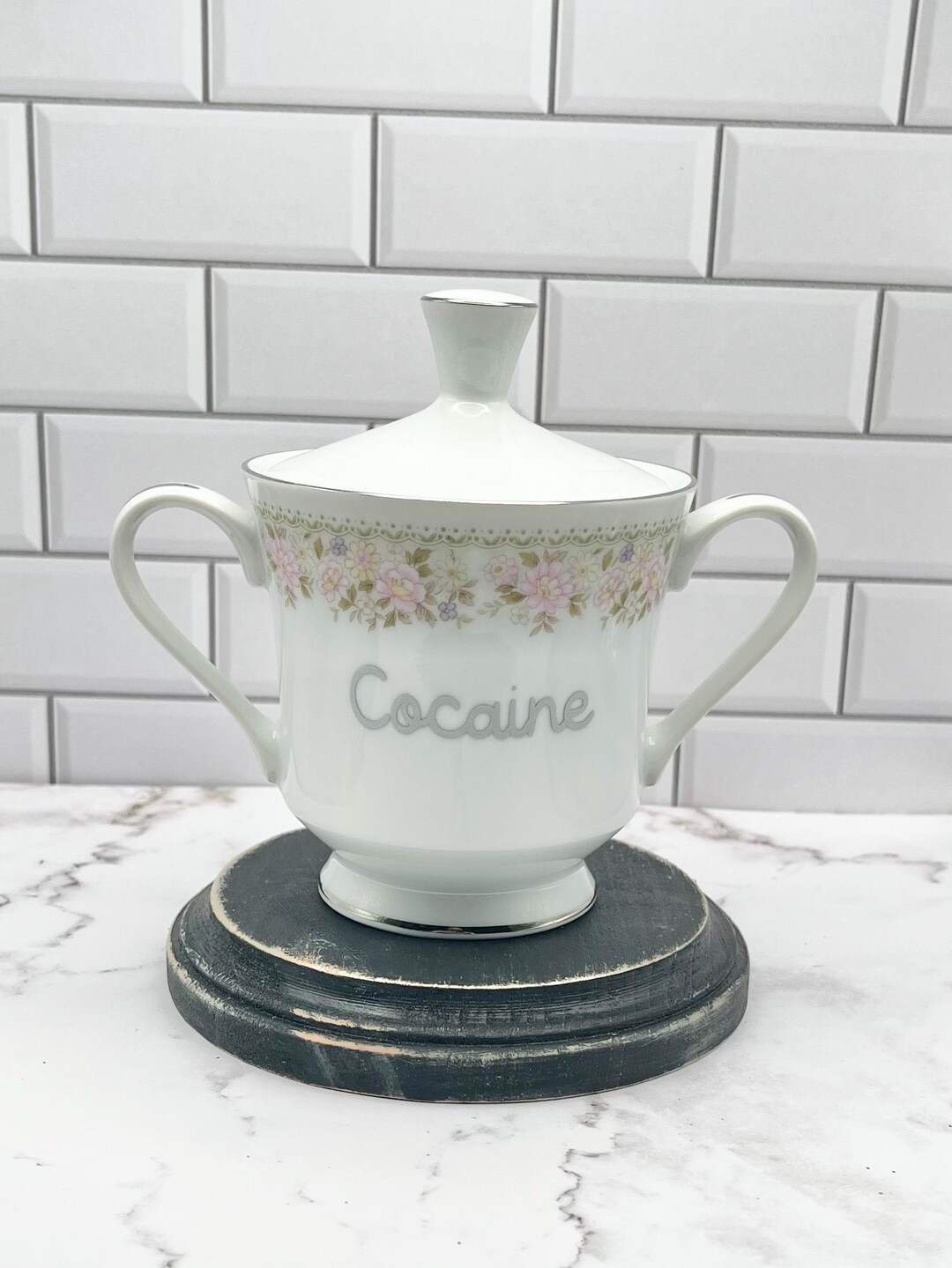 Cocaine Vintage Sugar Bowl | Gag Gift | Housewarming Present | Gift for ...