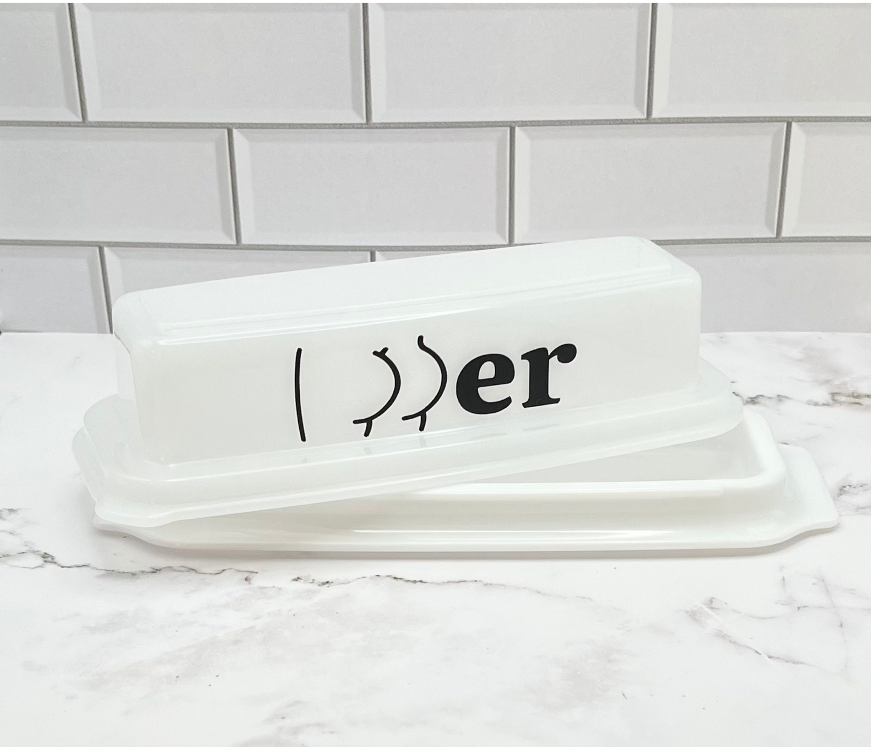 Butter Dish Butt-er Dish Butter Container Butter Stick Holder Funny ...