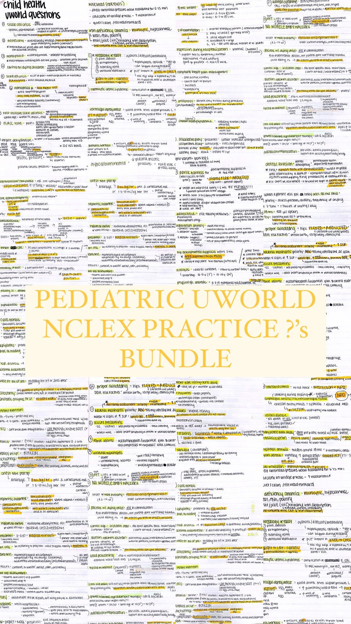 PEDIATRIC Uworld Notes Bundle - Etsy