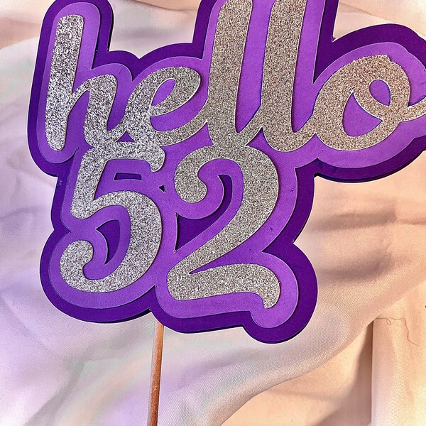 52 Birthday Cake Topper - Etsy