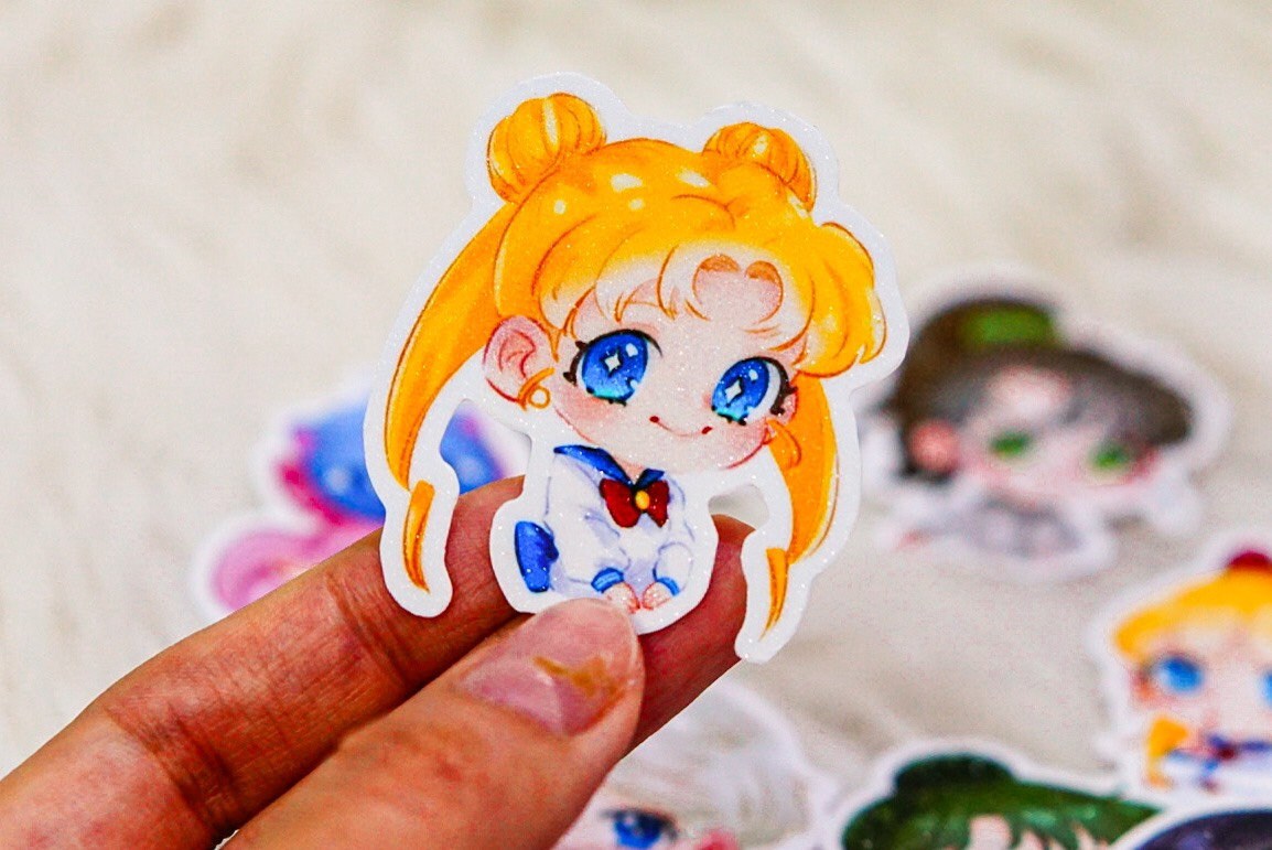 Sailor Moon Glitter Sticker Pack All Team Sailor Moon - Etsy