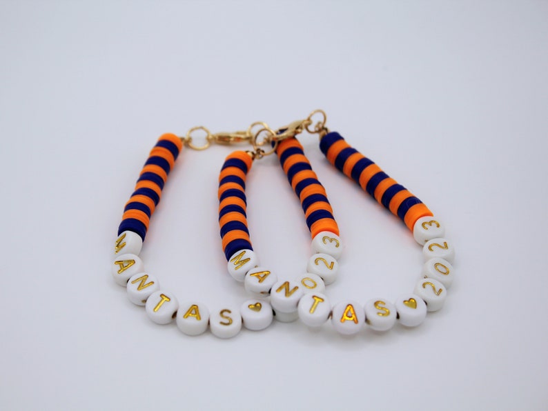 Personalized Sports Team Bracelet - Custom Bracelet - Heishi Bracelet ...