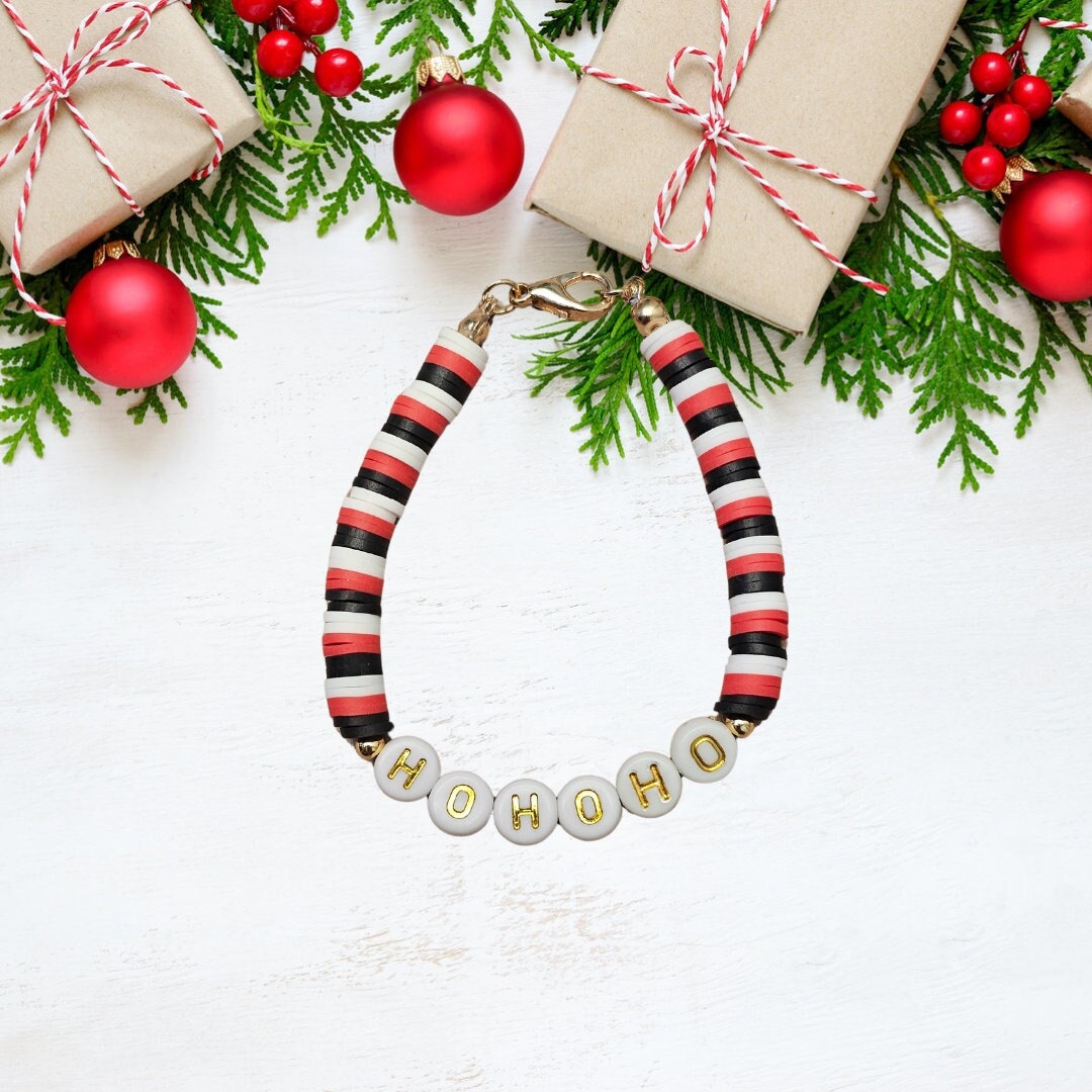 Beaded Christmas Bracelet - Christmas Jewelry - Holiday Jewelry ...