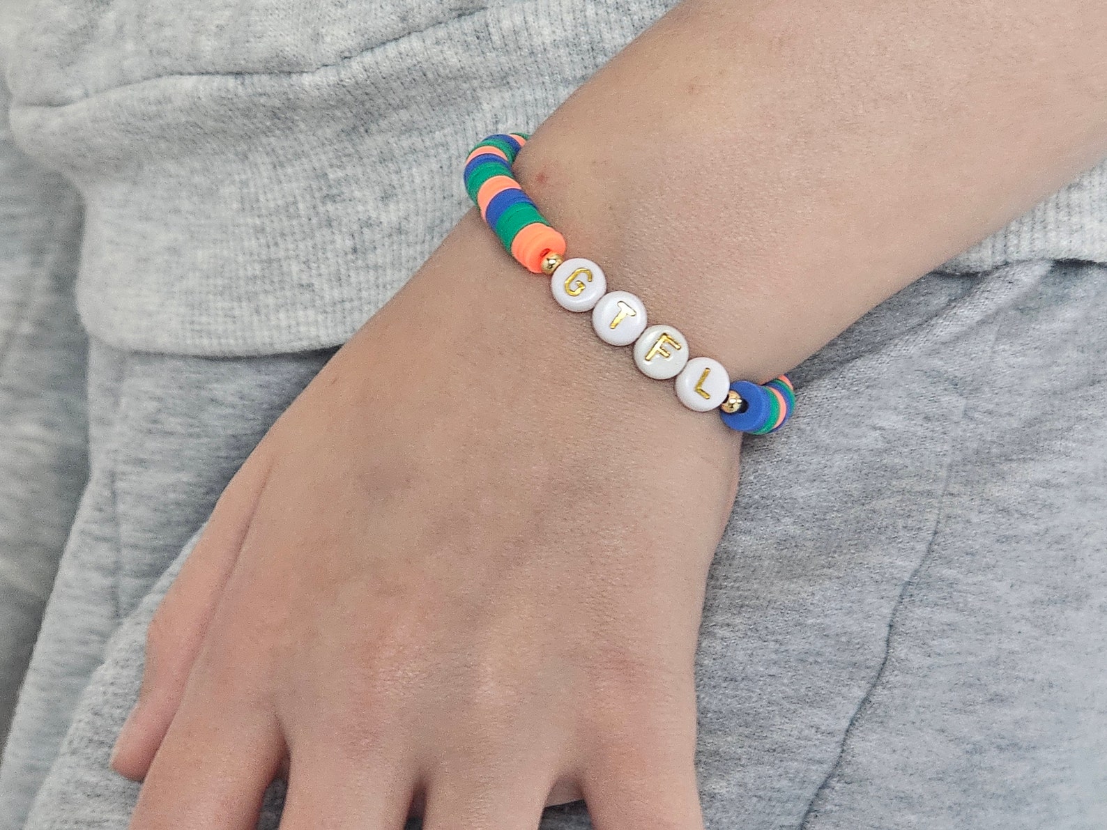 Personalized Sports Team Bracelet - Custom Bracelet - Heishi Bracelet ...