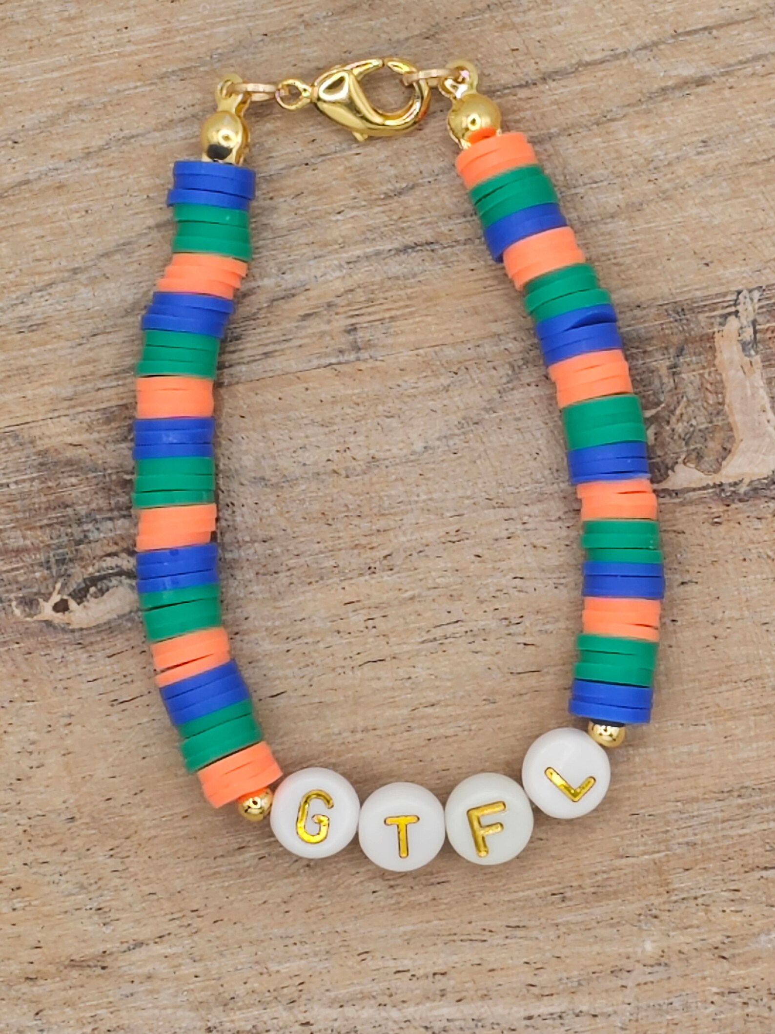 Personalized Sports Team Bracelet - Custom Bracelet - Heishi Bracelet ...