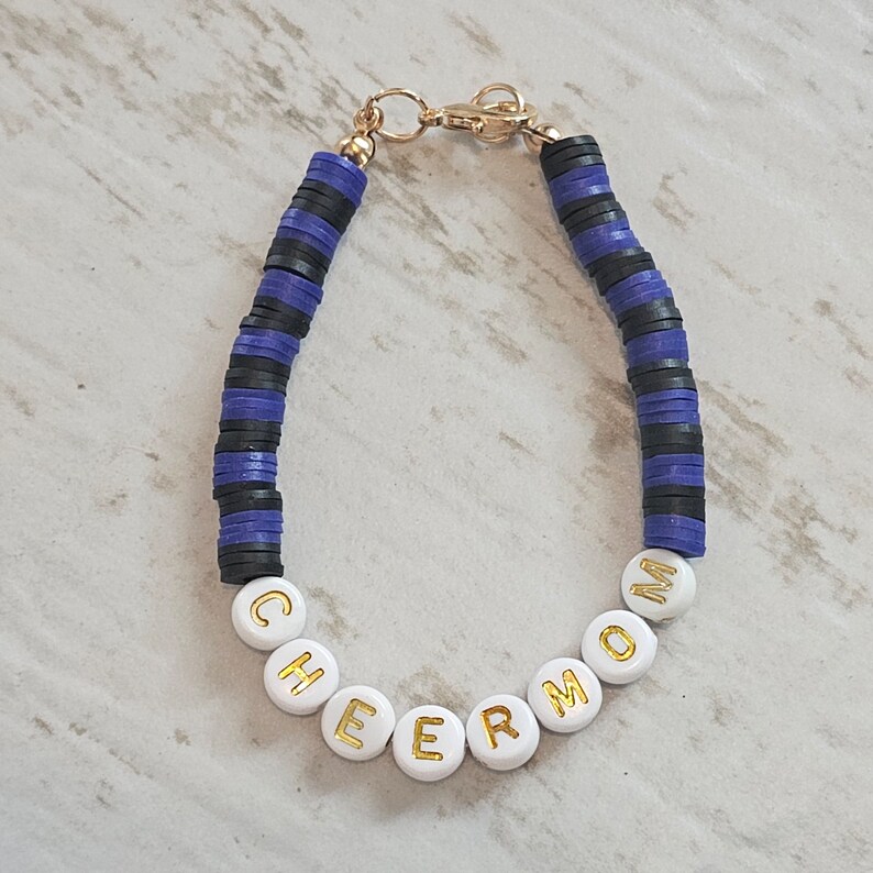 Personalized Sports Team Bracelet - Custom Bracelet - Heishi Bracelet ...