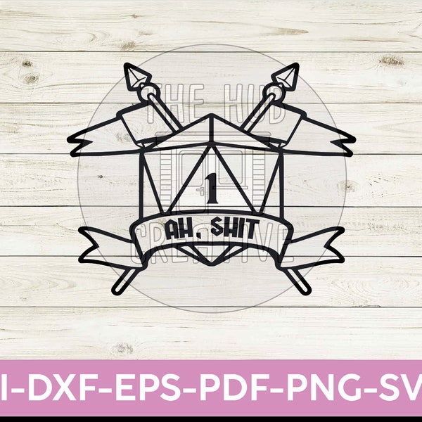 D20 Dice Nat 1 Svg - Etsy