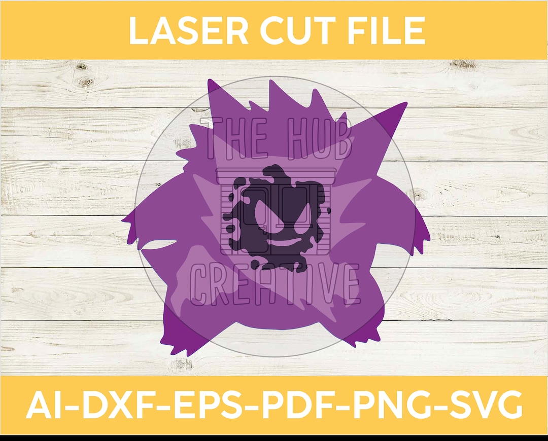 Ghastly Gengar Pokemon Evolution Laser File Cut Layered Art Design Gas ...