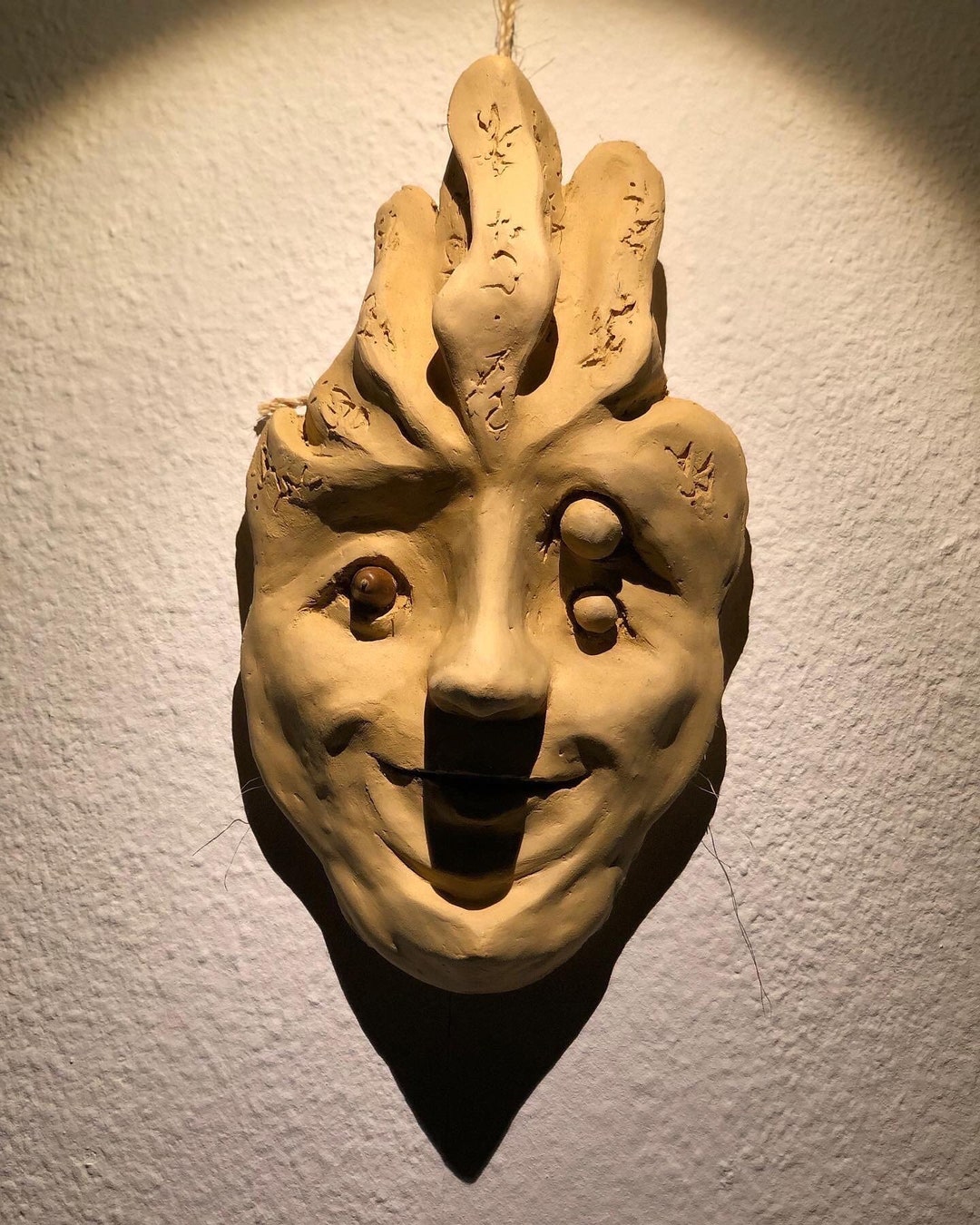 MALIGNANT. Clay Mask, Rare Decorative Sculpture, Authentic Contemporary ...