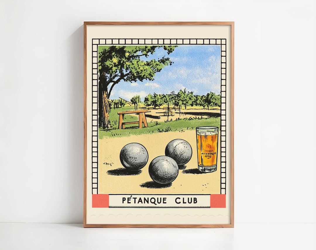 Pétanque Club Poster – Retro French Summer Poster – Vintage ...