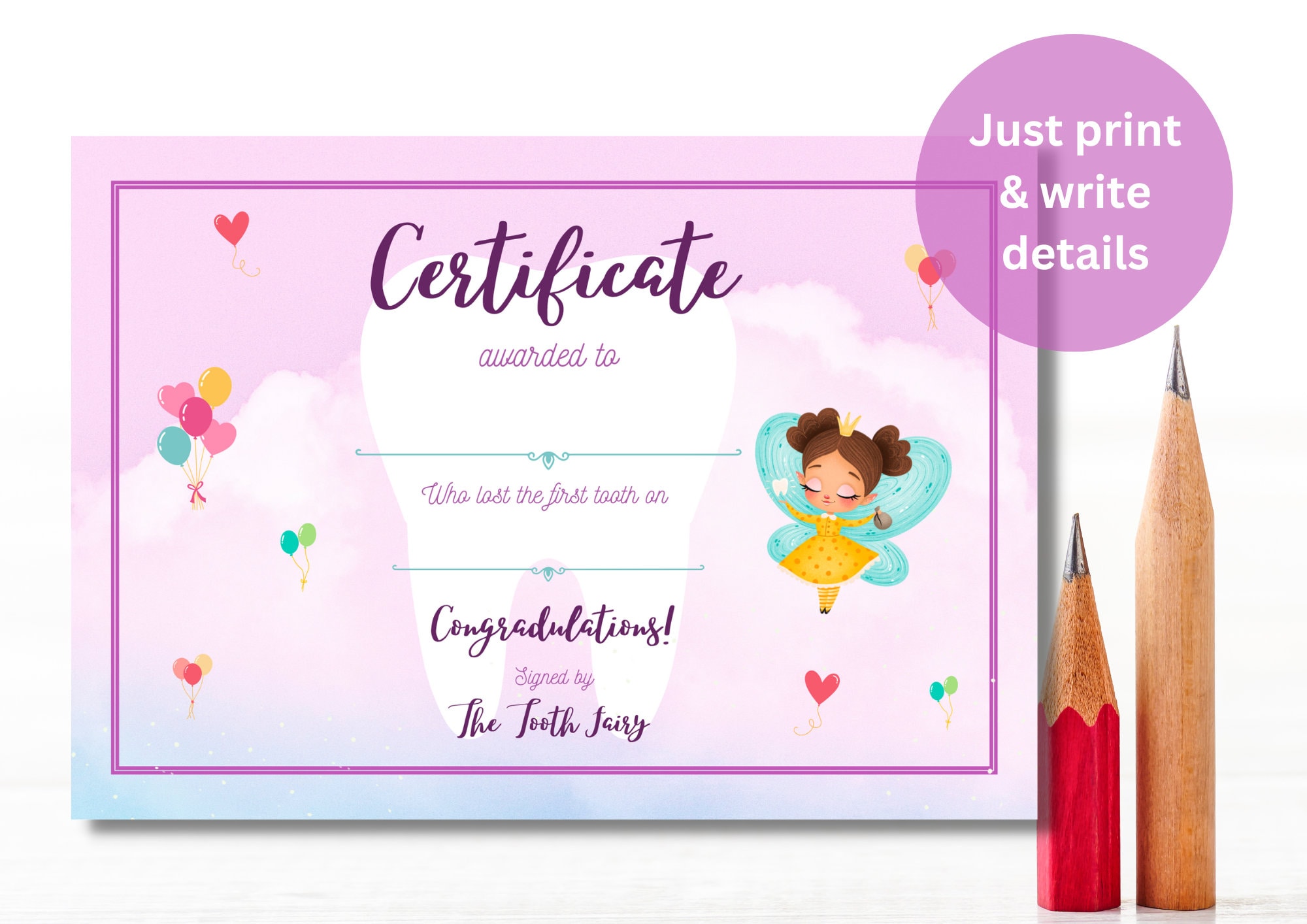 Bundle Tooth Fairy Certificate, Letter & Receipts, Printable Digital ...