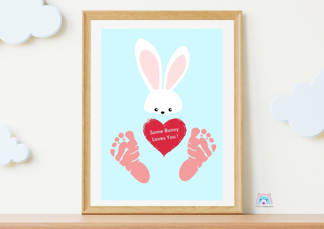 Easter Bunny | Keepsake | Footprint Handprint Art Craft | Foot Feet ...