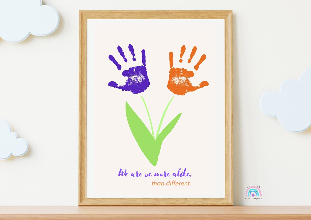 Flower Handprint Art: Sibling Keepsake Gift (PDF Pattern) - Etsy