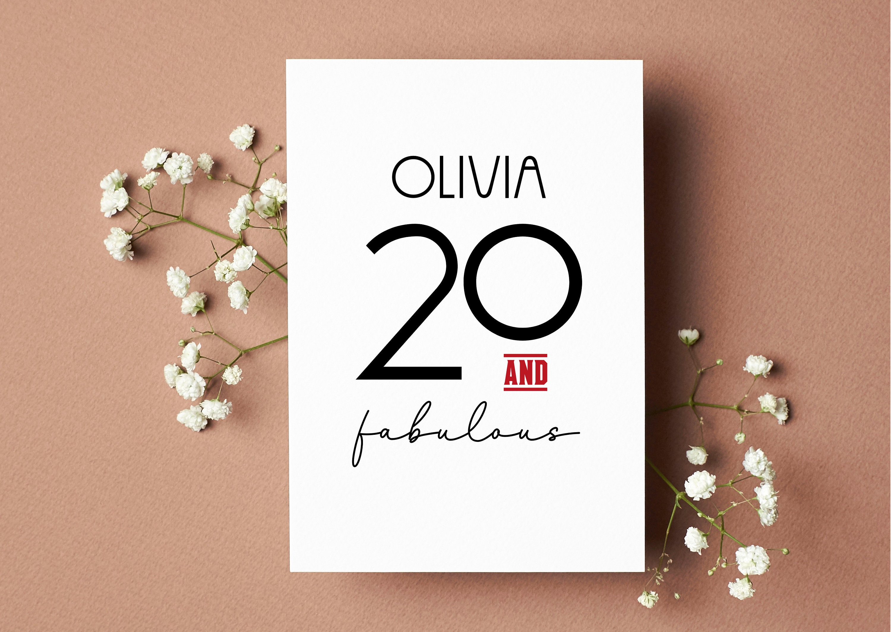 20th Birthday Card Personalised 20 & Fabulous Birthday Cards - Etsy
