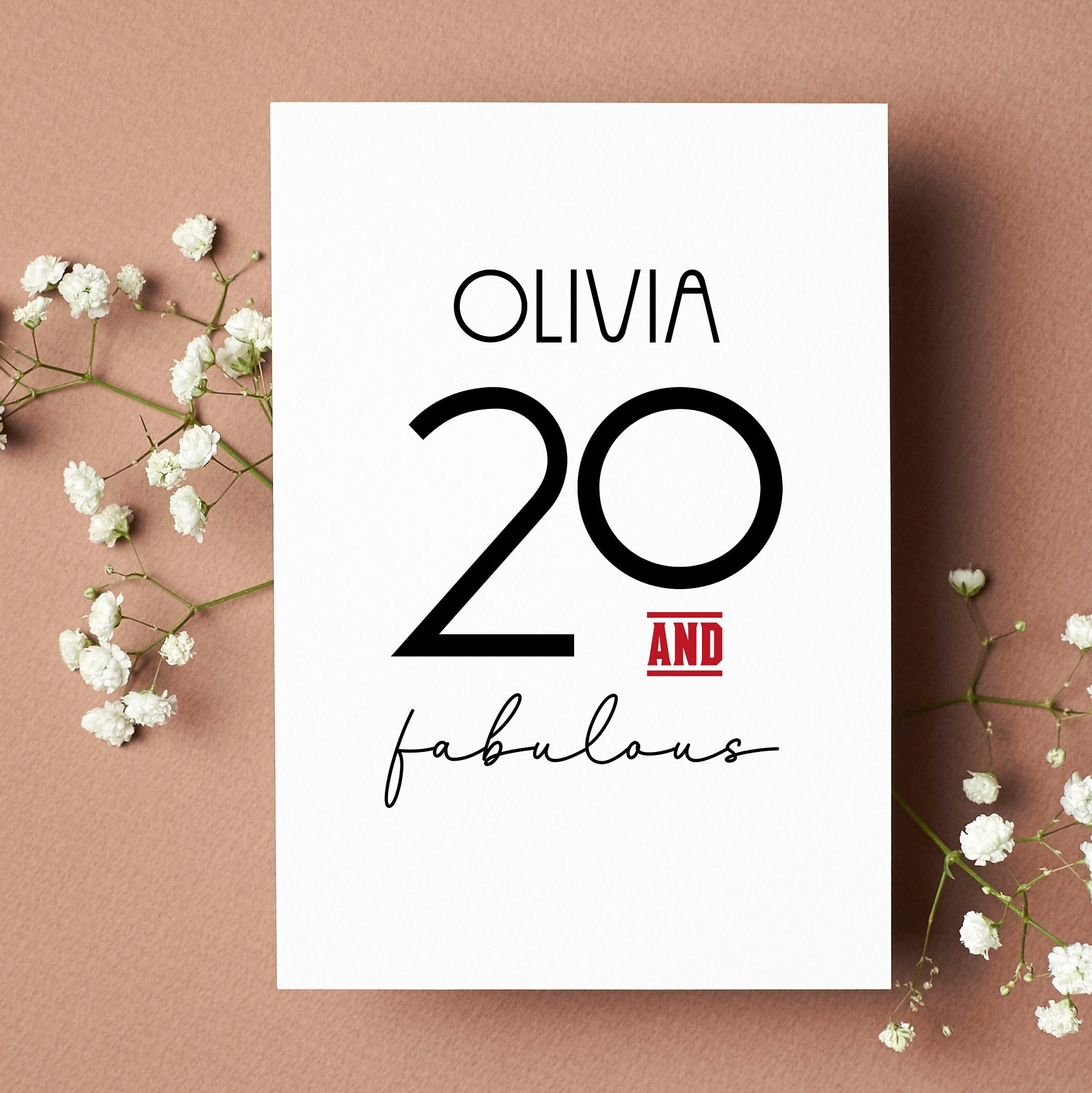 20th Birthday Card Personalised 20 & Fabulous Birthday Cards Daughter ...