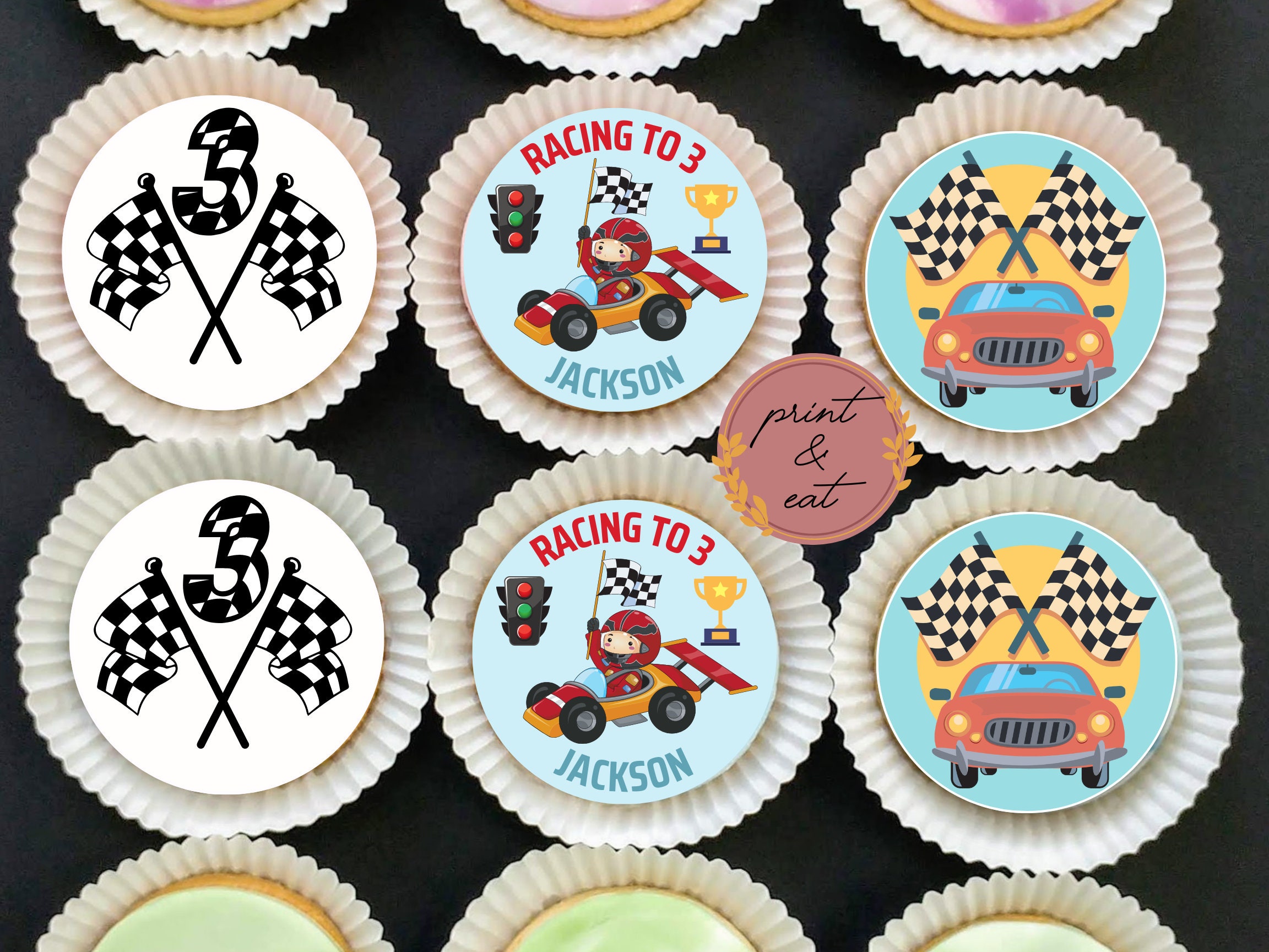 Personalised Edible Racing to 'ANY AGE' Cupcake Toppers, Edible Race ...