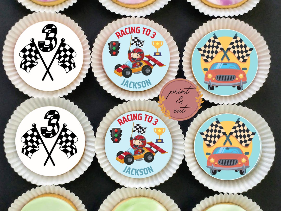 Personalised Edible Racing to 'ANY AGE' Cupcake Toppers, Edible Race ...