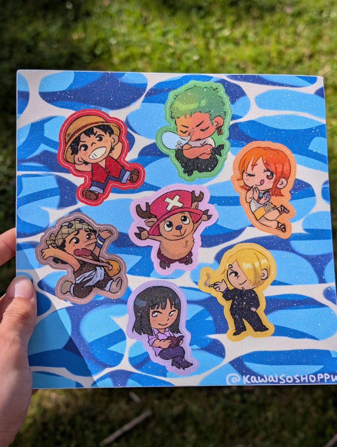One Piece Sticker Sheet Holographic Luffy Nami Zoro Usopp Sanji Chopper ...