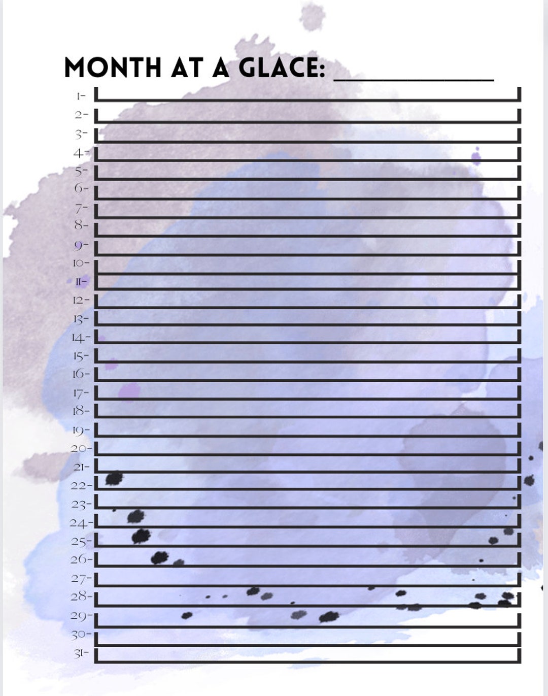 Month at a Glance - Etsy