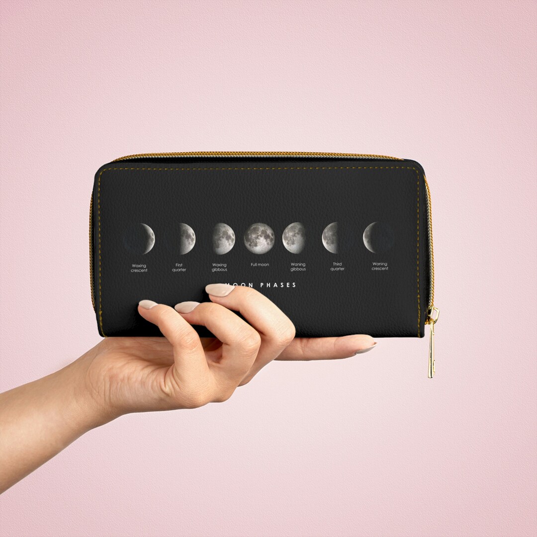 Moon Phase Zipper Wallet Cute Woman Gift - Etsy