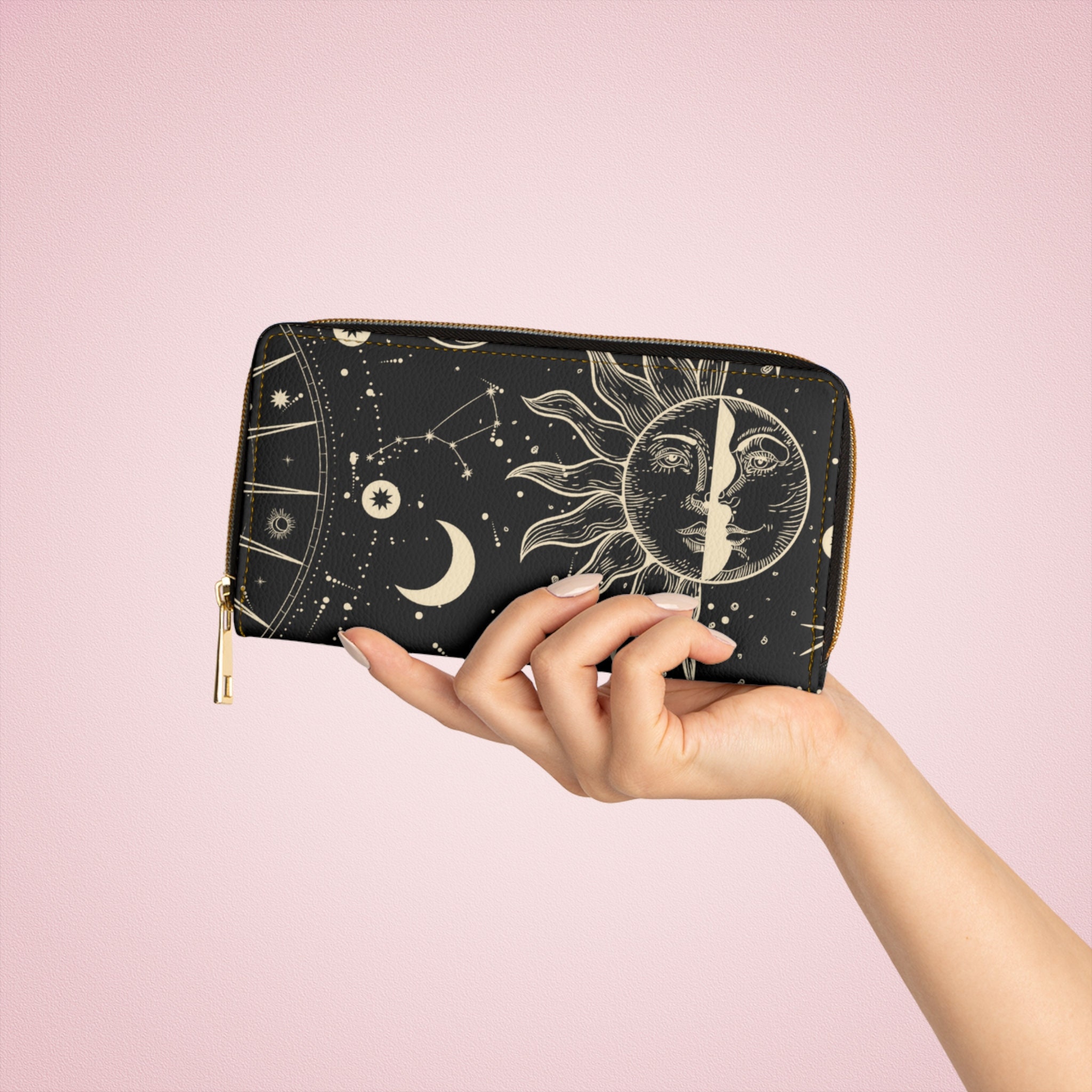 Moon & Sun Zipper Wallet Cute Woman Gift Moon Gift Lover Gift for ...