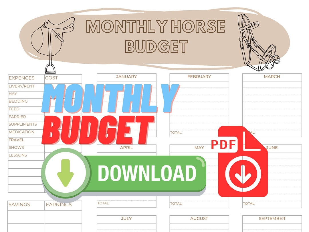 Horse Budget Planner NEW DESIGN Easy to Use Yearly - Etsy