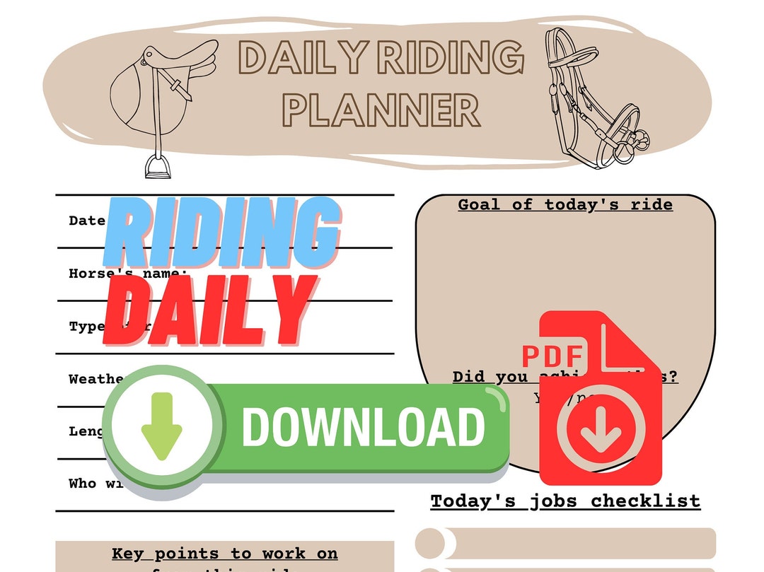 Horse Riding Planner HIGH QUALITY Easy to Use Daily - Etsy