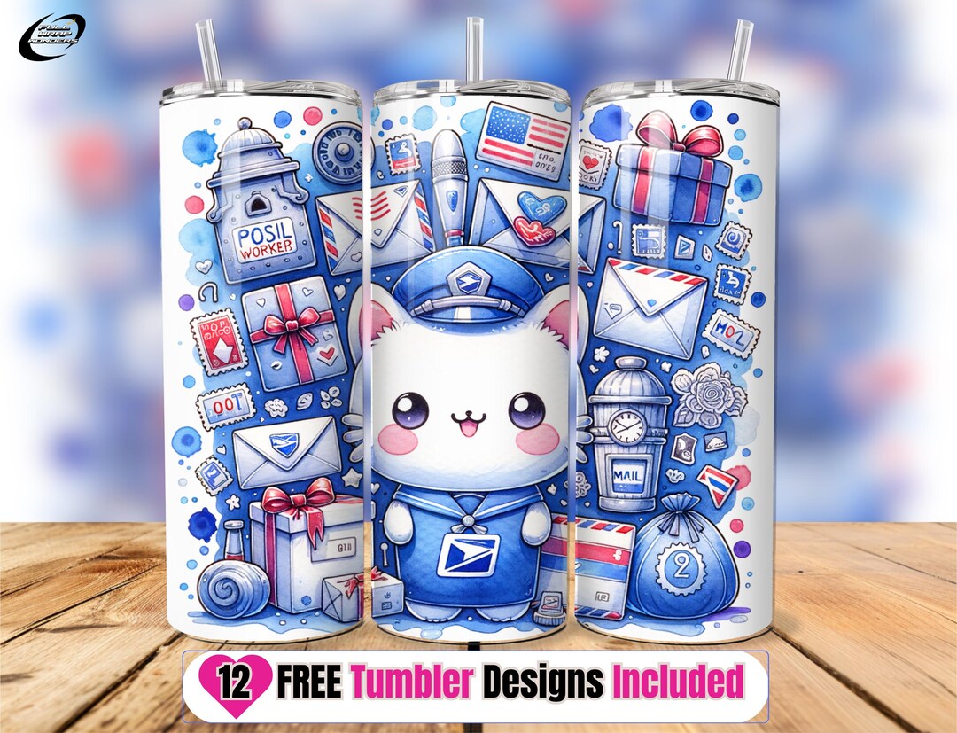 Cute Mail Carrier Bunny Digital Art, Colorful Postal Worker Design, Fun ...