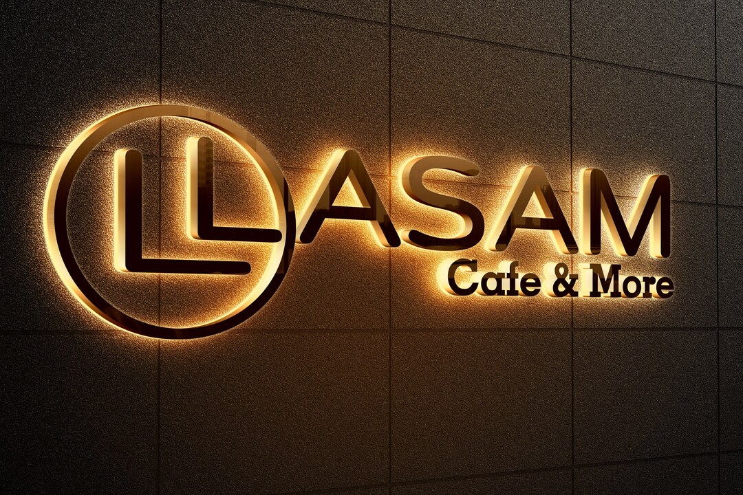 Wall Sign Brushed Gold Letter Chrome Letter Backlite Sign - Etsy