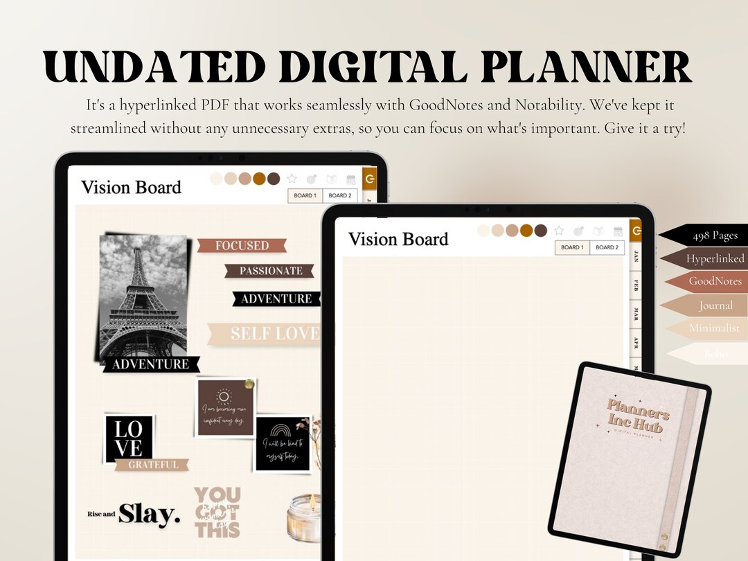 The Ultimate Boho Goodnotes Planner With Password Log, Finance Tracker ...