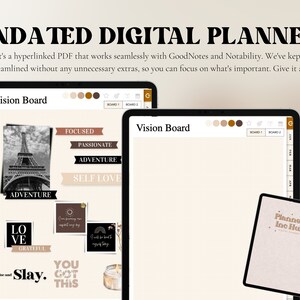 The Ultimate Boho Digital Planner With Mood Tracker, Vision Board ...